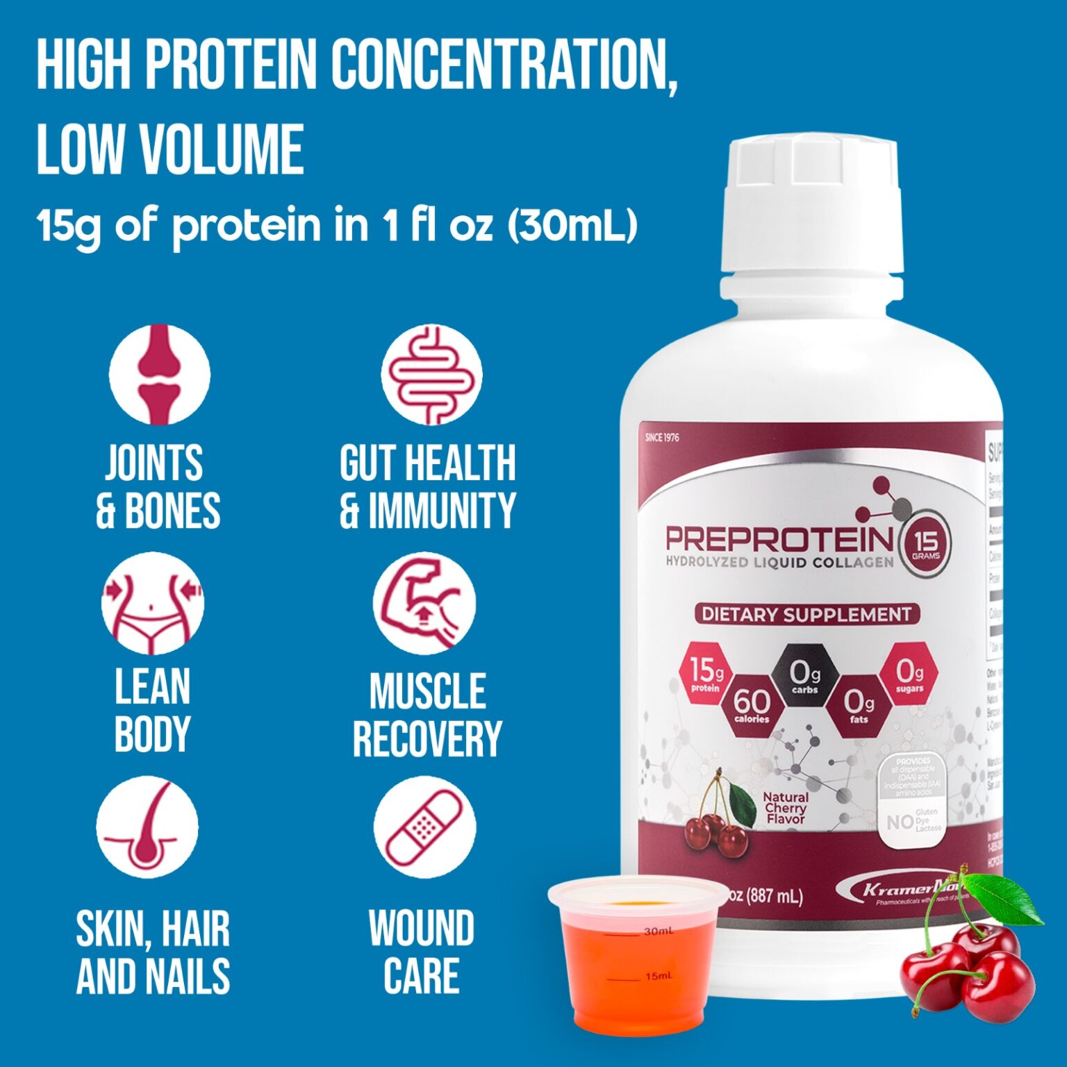 PreProtein 15g Liquid Cherry Protein – PreProtein liquid proteins ...